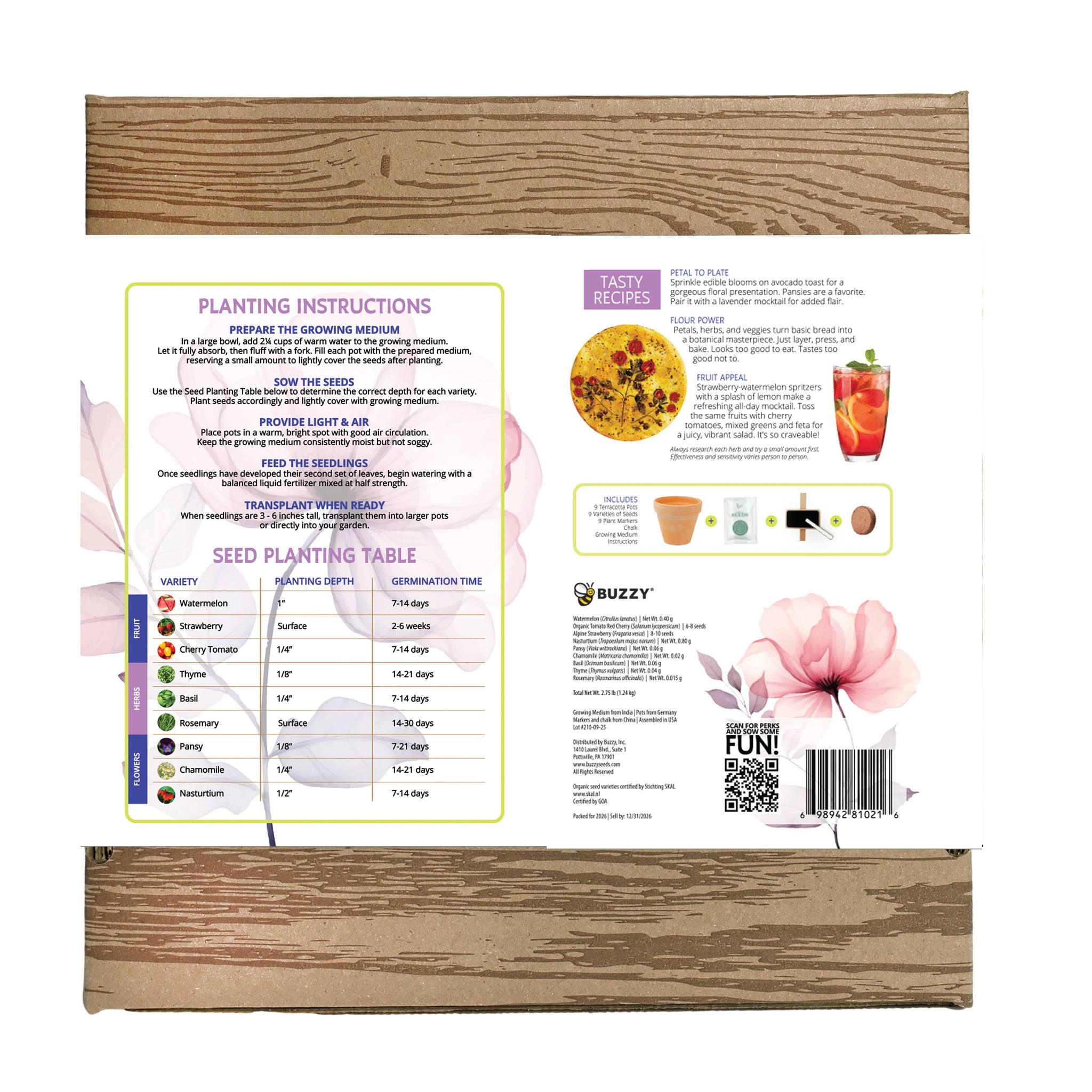 Bloom to Table Edible Garden Grow Kit | Home Gardening Kit – Little Red ...