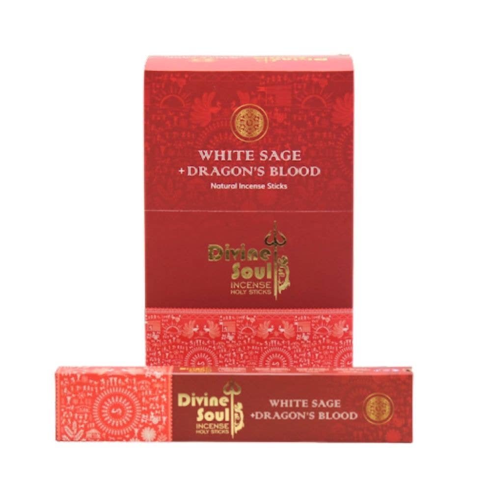 Divine Soul Incense - White Sage + Dragons Blood – Little Red Wagon ...