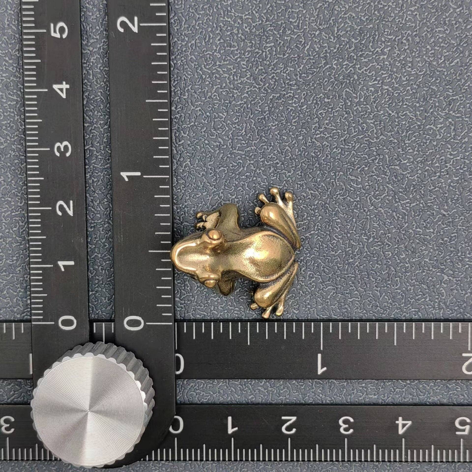 Brass Little Frog Desktop Decoration – Little Red Wagon Native Nursery