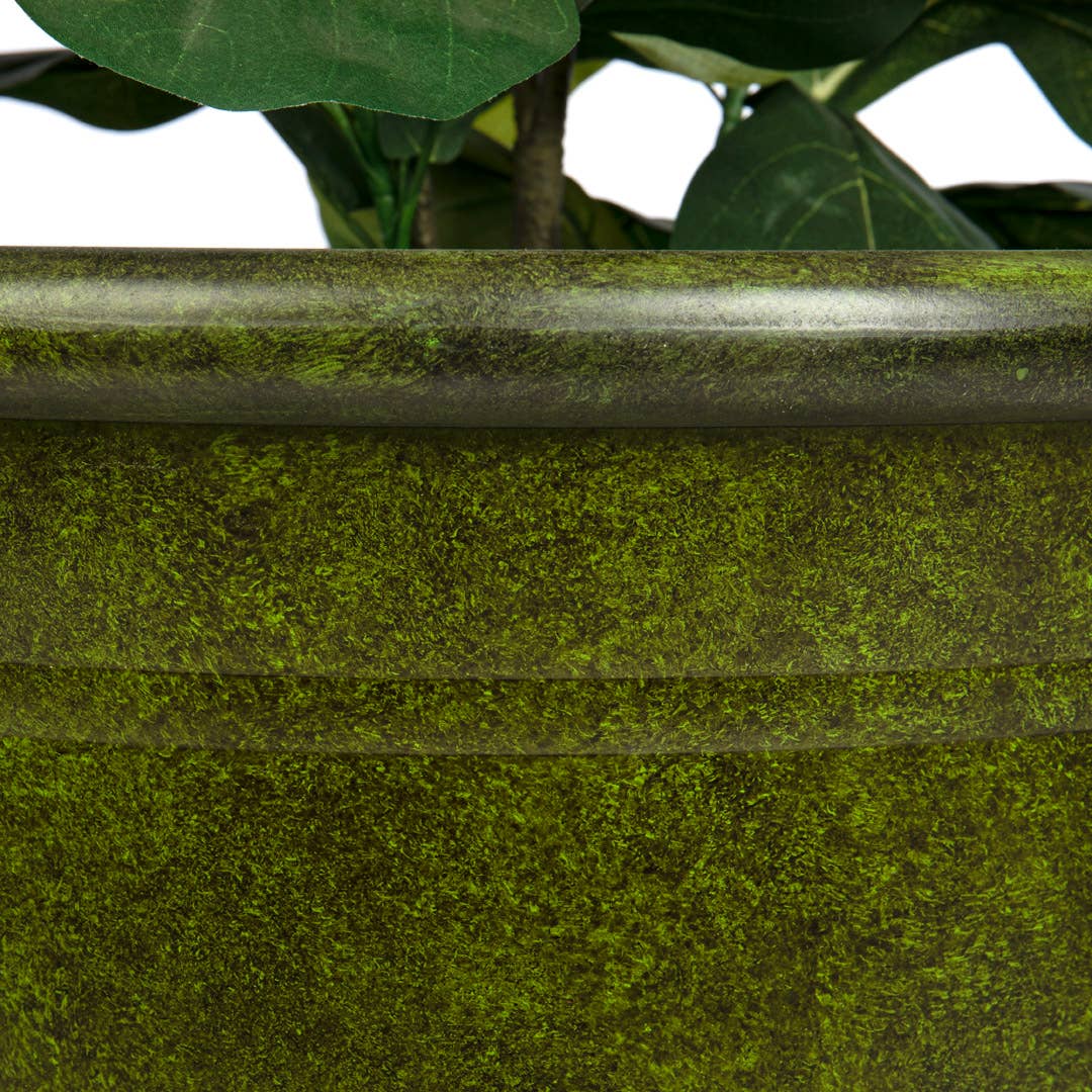 22" Patio Planter - Matte Green Granite – Little Red Wagon Native Nursery