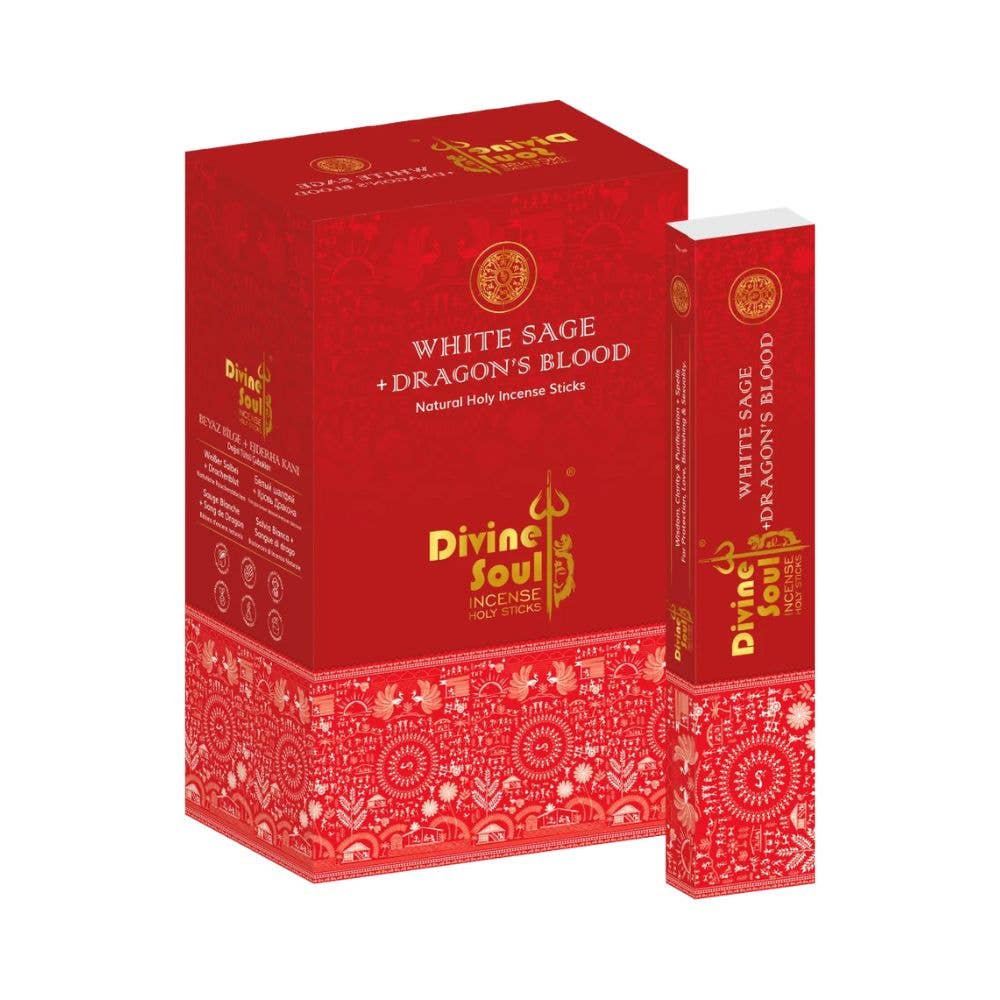 Divine Soul Incense - White Sage + Dragons Blood – Little Red Wagon ...