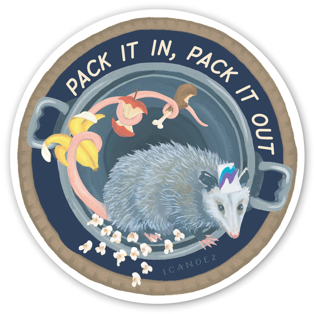 Pack It In Pack It Out Opossum Decal Sticker – Little Red Wagon Native ...