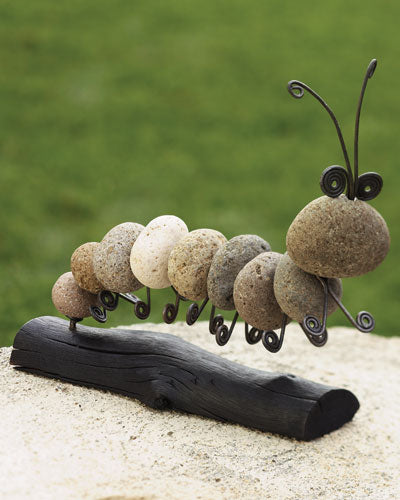 Stone Caterpillar Statue – Little Red Wagon Native Nursery